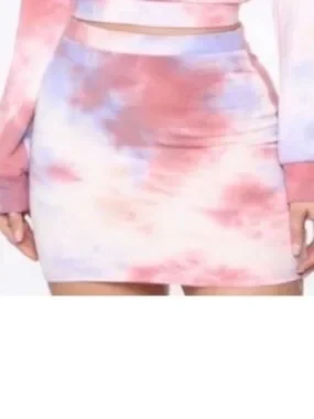 Fashion Nova | Skirts | Fashion Nova Pink Lavender Tiedye Mini Skirt ...